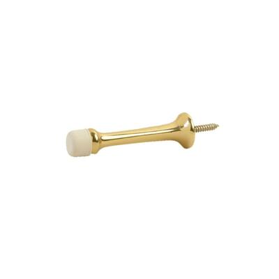 Ives 3 3/4" Projection Solid Brass Rigid Baseboard Door Stop 1" Base - Overstock - 16080819